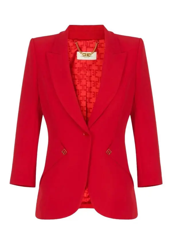 Elisabetta Franchi Jacket Made Of Lightweight Crêpe Fabric And Satin - Red