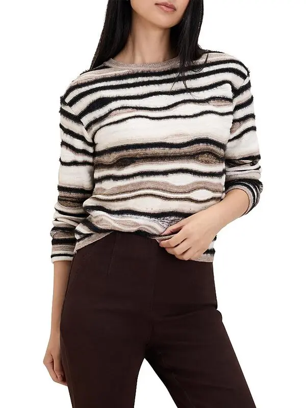 NIC+ZOE Odyssey Mix Drop Shoulder Sweater - Brown Multi