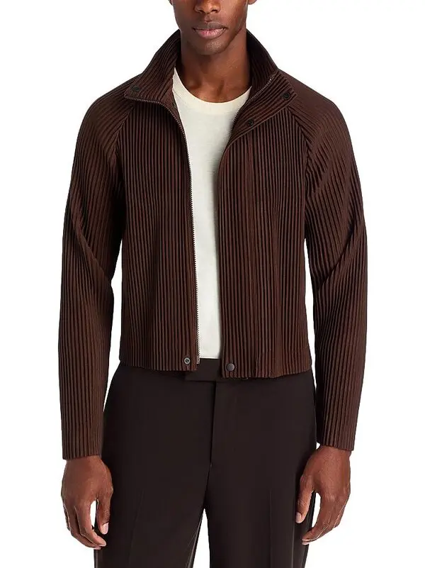 Issey Miyake Tailored Pleats Plisse Jacket - Shadow Brown