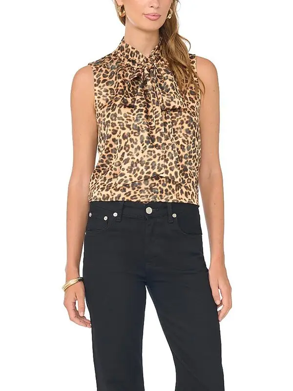 Vince Camuto Bow Tie Neck Sleeveless Blouse - Ginger