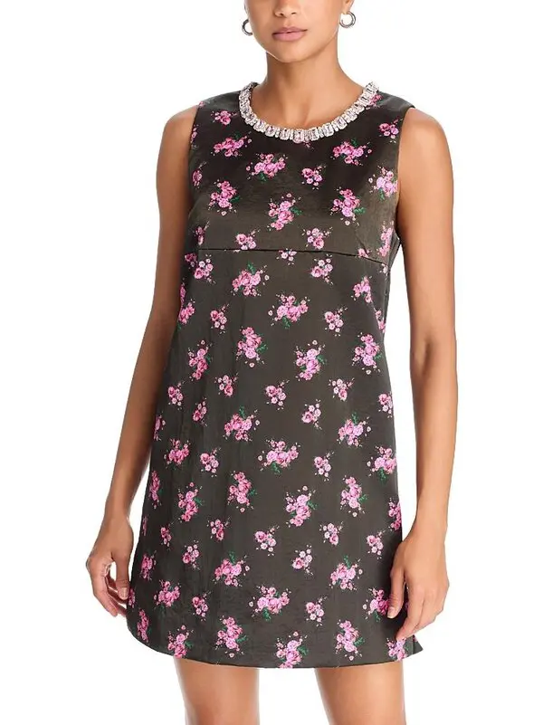 Essentiel Antwerp Katia Embellished Mini Shift Dress - Midnight