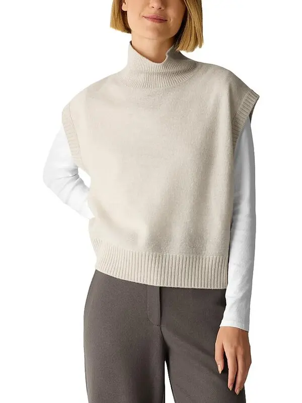 Eileen Fisher Felted Wool Turtleneck Sweater - Plaster