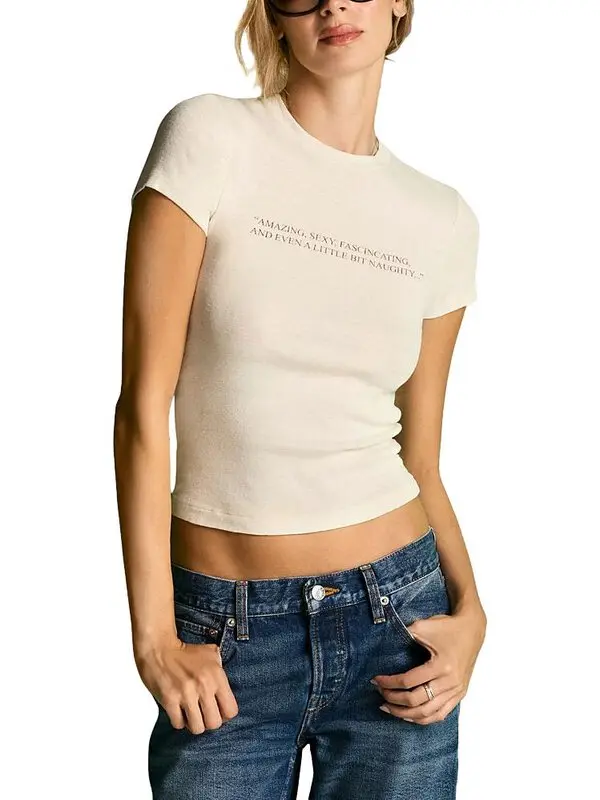 RE/DONE 90s Rave Review Baby Tee - Parchment