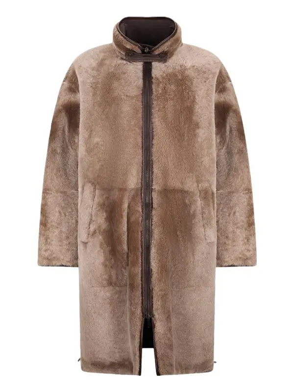 Brunello Cucinelli Shearling-trim Reversible Jacket - No