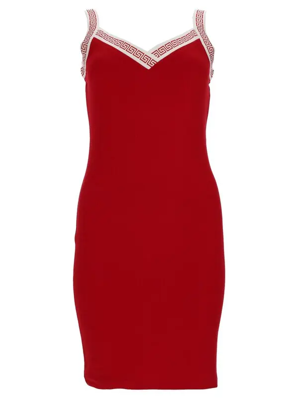 Versace Abito Con Motivo Jacquard - Red