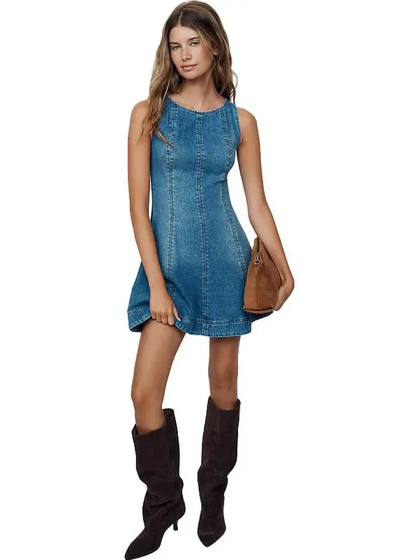 REFORMATION Kehlani Denim Mi Dress - Medium Denim