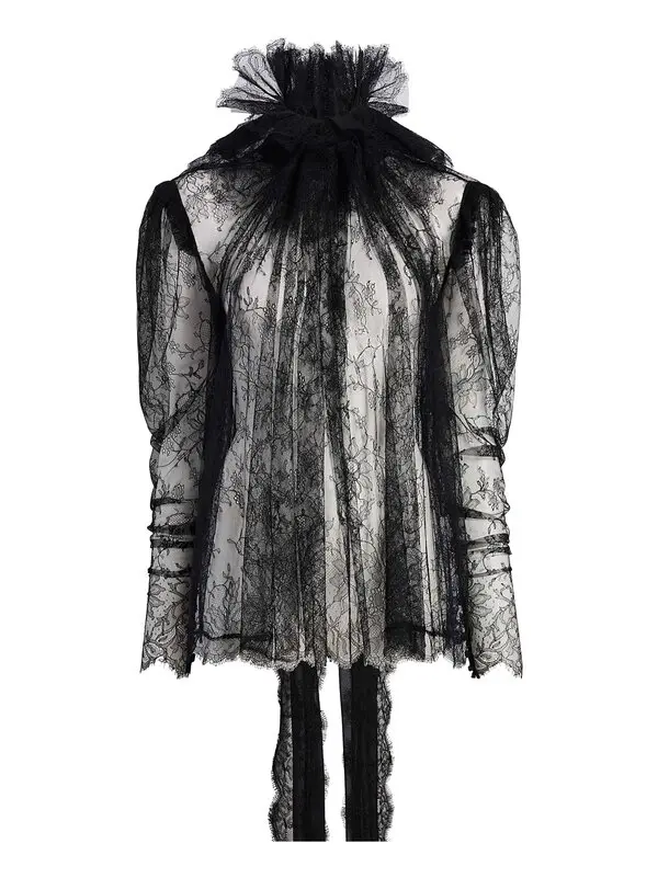 Khaite Bonnie Top In Lace - Black