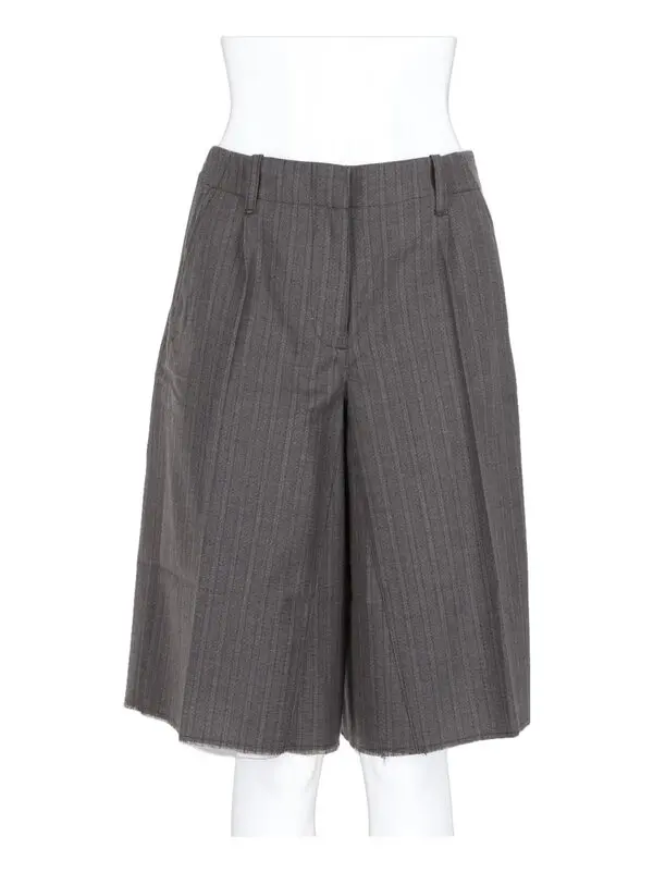 Our Legacy Phase Stripe Motion Wool-cotton Shorts - Grey