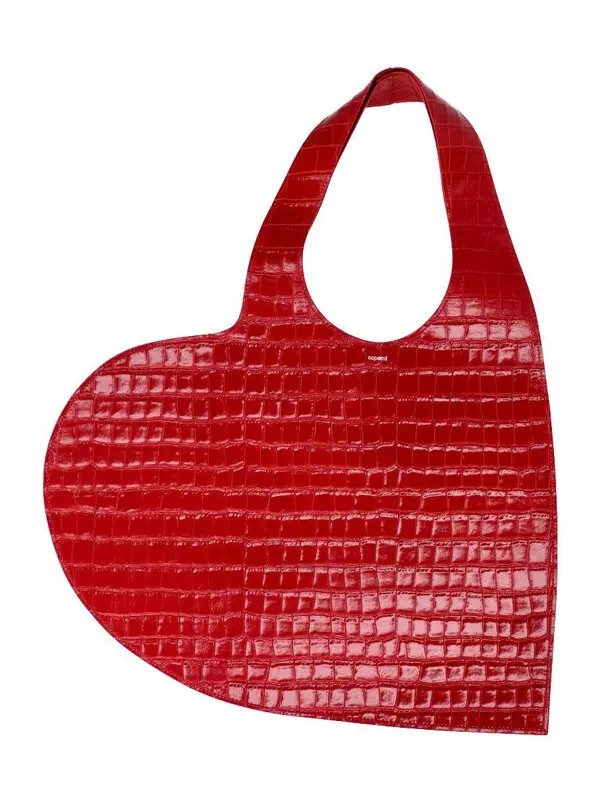 Coperni Heart-shaped Leather Tote Bag - Red