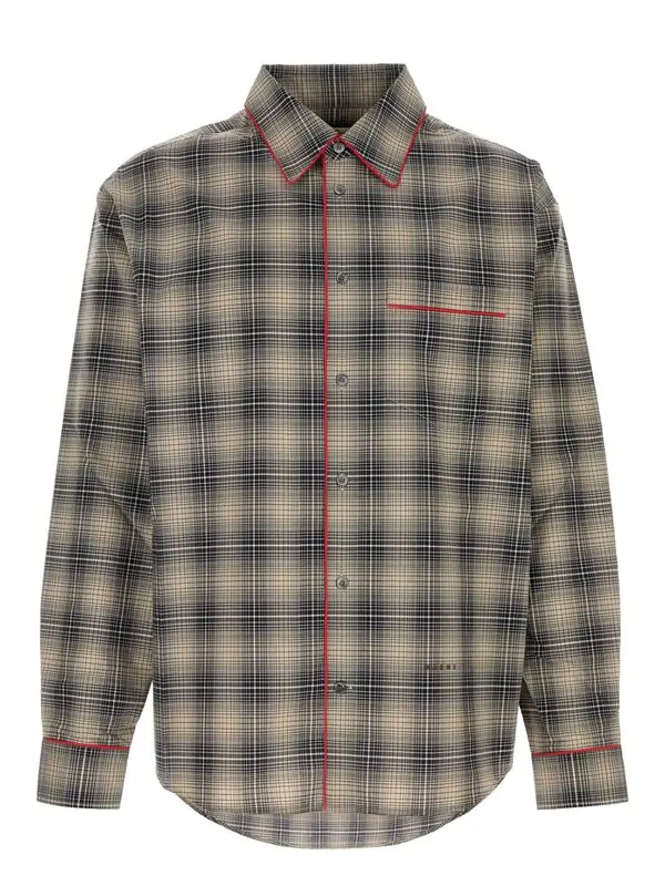 Marni Embroidered Poplin Shirt - Checked