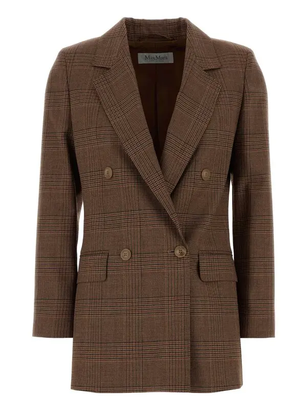 Max Mara Embroidered Glencheck Astrale Blazer - Checked