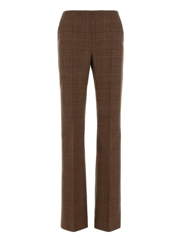 Max Mara Embroidered Wool Cigarette Pants For - Checked