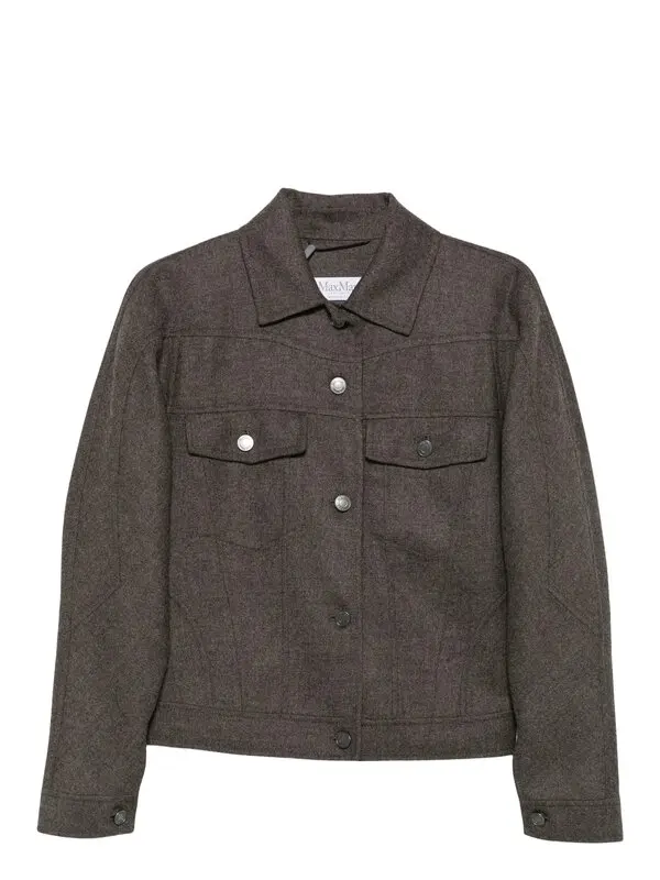 Max Mara Wool Button-up Jacket - Beige