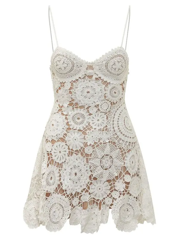 SELF-PORTRAIT Chic Mini Dress For A Stylish Summer - White