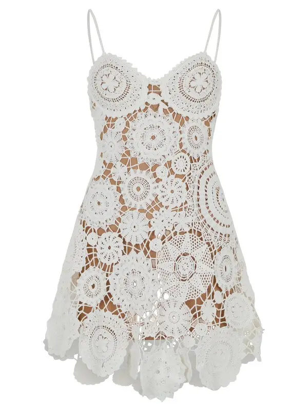 SELF-PORTRAIT Chic Mini Dress For A Stylish Summer - White
