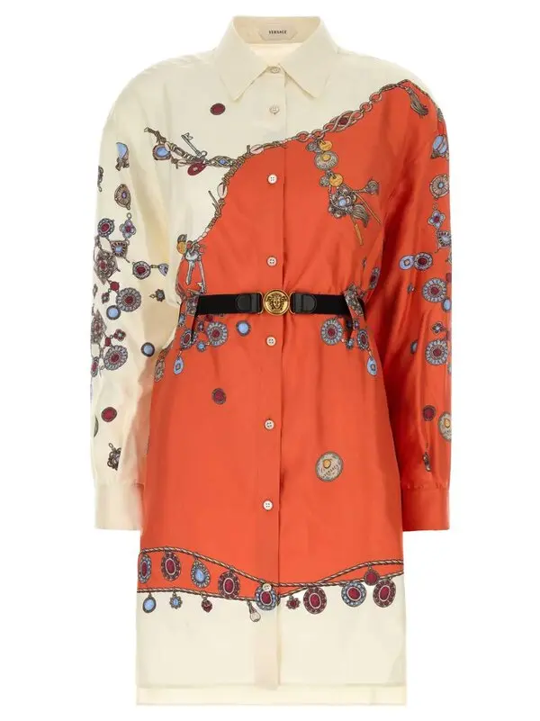 Versace Twill Shirt Mini Dress - Printed