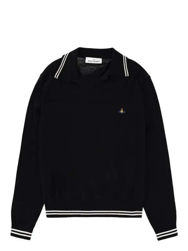 VIVIENNE WESTWOOD Cotton-cashmere Polo Shirt - Black