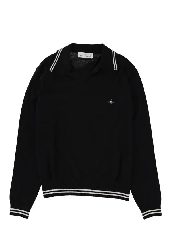 VIVIENNE WESTWOOD Cotton-cashmere Polo Shirt - Black