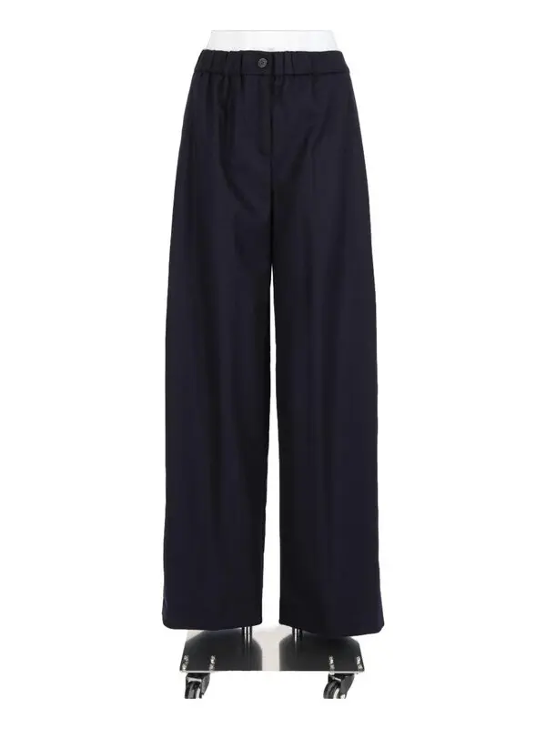 NUDE Wool Blend Trousers - Blue