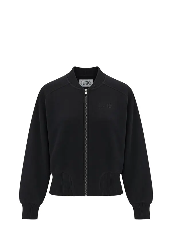 MAISON MARGIELA Cropped Zip-front Bomber Jacket - Black