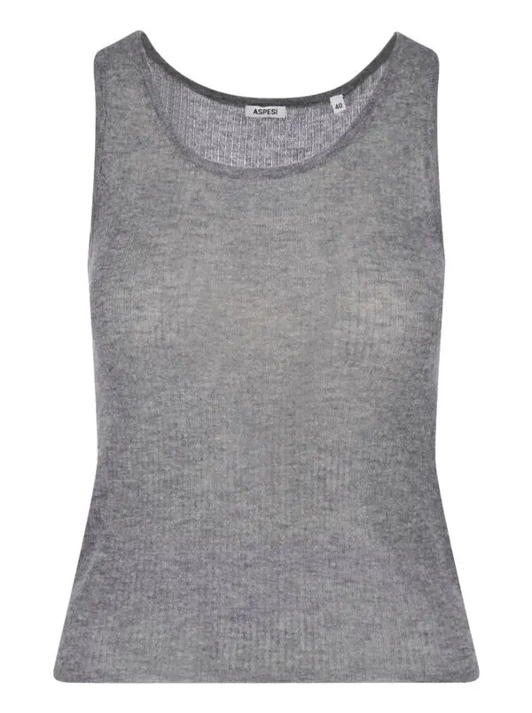 Aspesi Sleeveless Knit Top - Grey