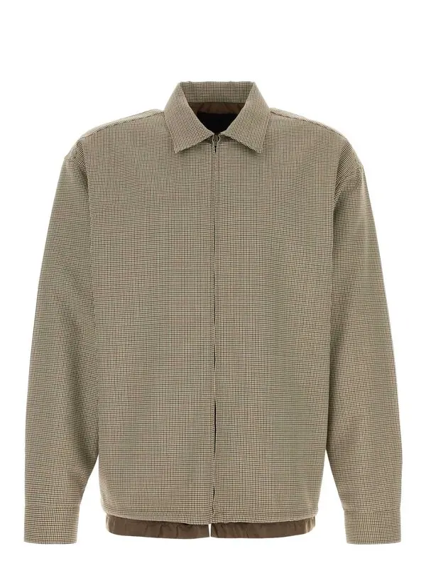 Prada Embroidered Virgin Wool Shirt For - Checked