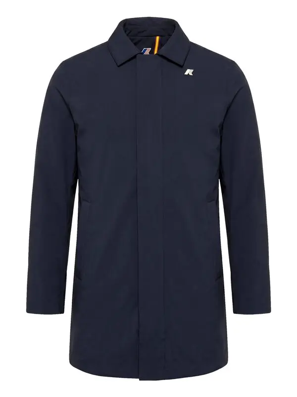 K-WAY Long Hooded Coat - Blue Depth