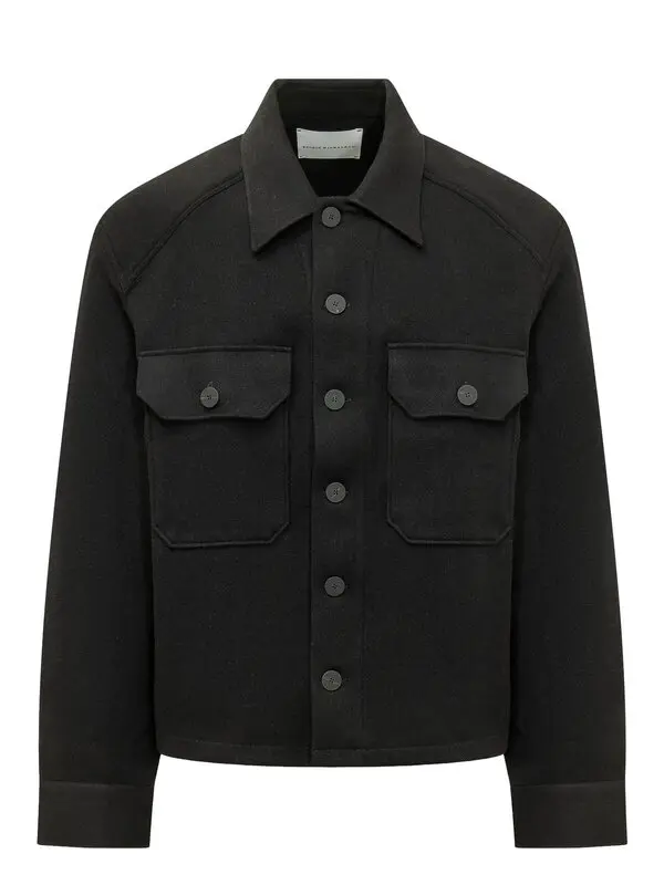 Studio Nicholson Slim Fit Overshirt - Black