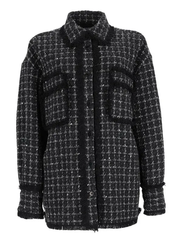 MSGM Inspired Wool-blend Shirt - Black