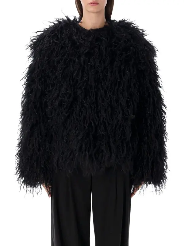 Goldbergh Faux Fur Cape Coat - Nero