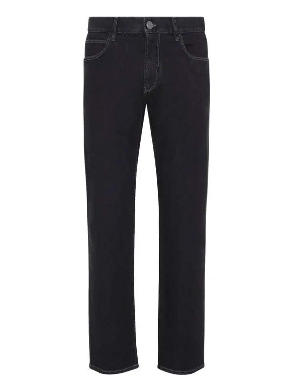 Giorgio Armani S 5-pocket Regular Straight-leg Cotton Pants - Black