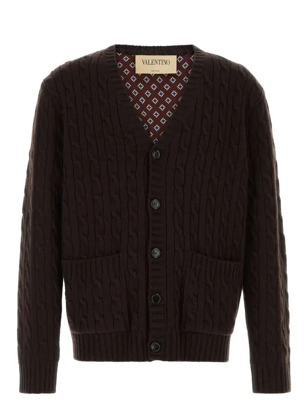Valentino Garavani Wool Cardigan - Brown
