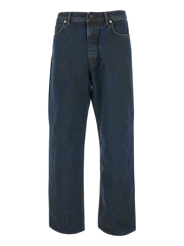 Stone Island Loose-fit Denim Jeans With Side Pockets And Signature Patch - Blu