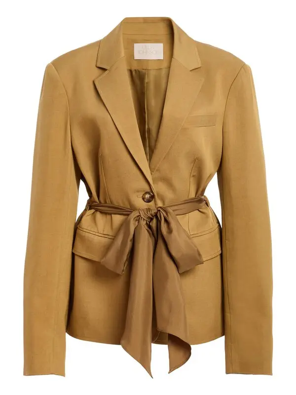 Ulla Johnson Sybil Wool-blend Draped Blazer - Tan