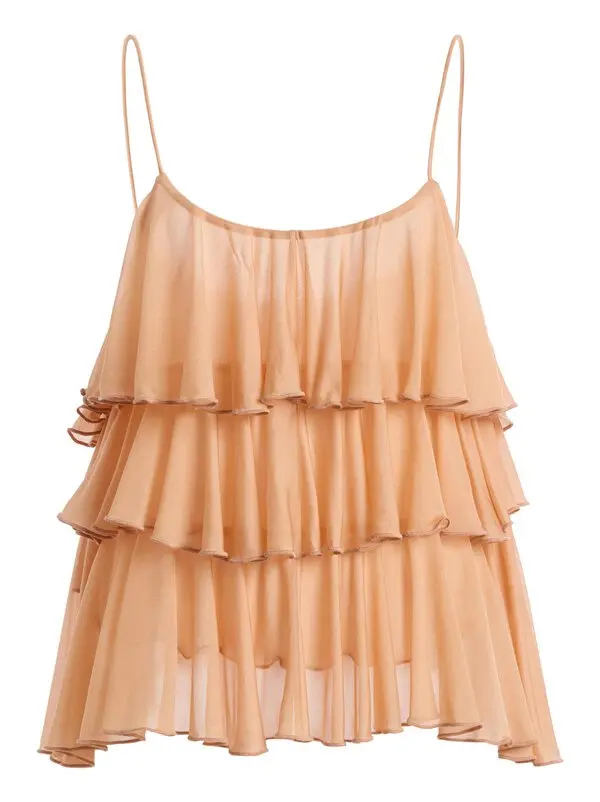 Ulla Johnson Freja Tiered Cami Top - Tan