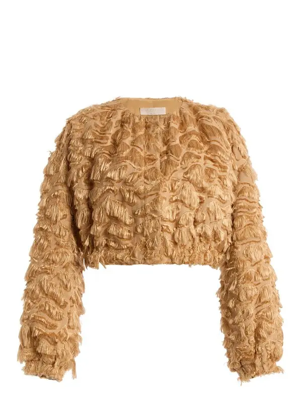 Ulla Johnson Augusta Cotton-blend Cropped Jacket - Tan