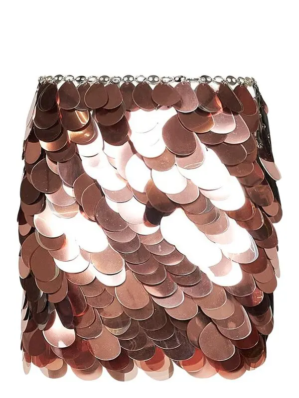 Rabanne Pink Tee Plastic Disc Miniskirt - Multicolor