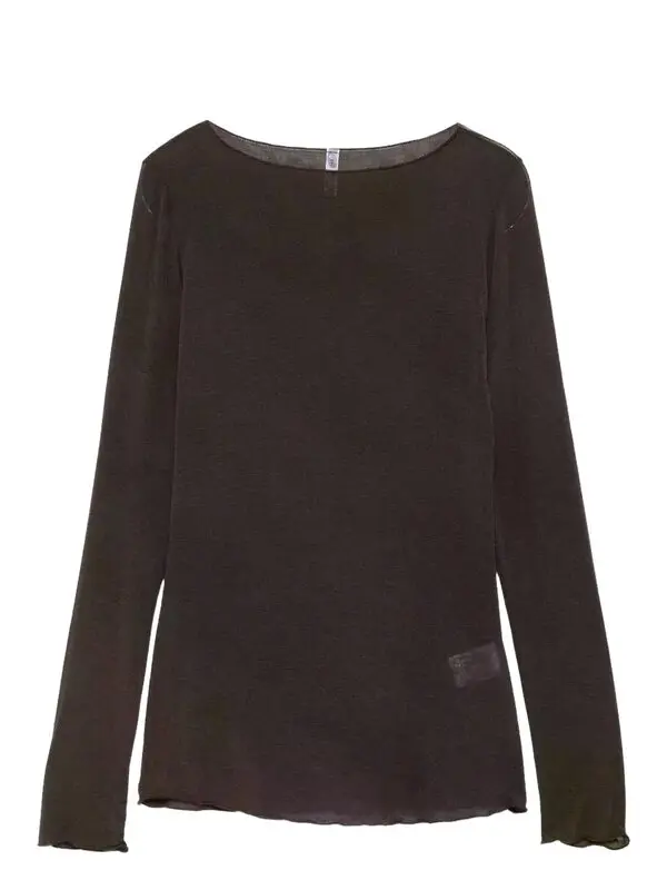 DANIELE FIESOLI Boat-neck Long-sleeve Sweater - Brown