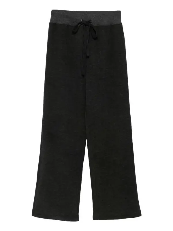 BOBI Drawstring Cropped Track Pants - Black