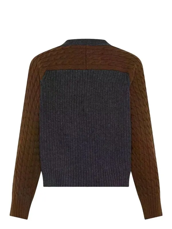 Seventy Cable-knit Colour-block Cardigan - Neutrals