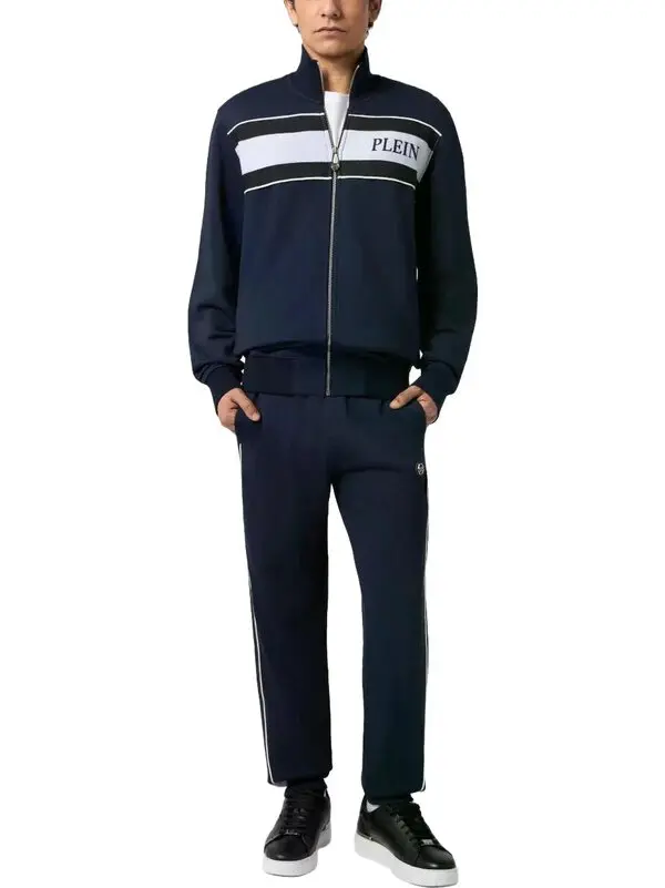 Philipp Plein Trousers Logo Stripe - Blue