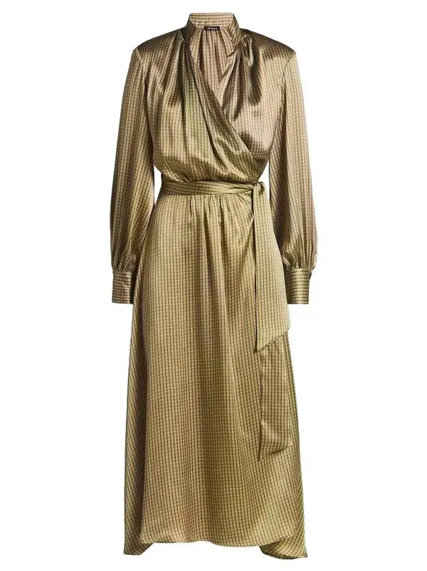 Kiton Geometric-pattern Belted Midi Dress - Neutrals