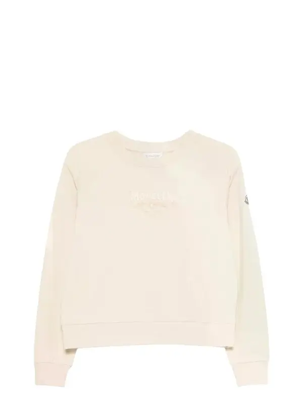 Moncler Logo-embroidered Raglan-sleeve Sweatshirt - Neutrals