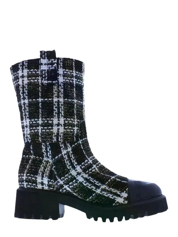 TORAL SHOES Check-pattern Boots - Black