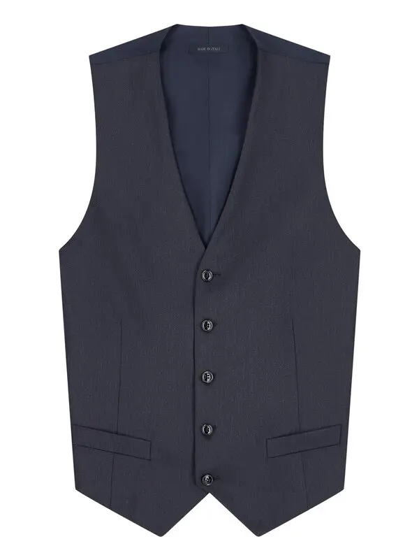 Giorgio Armani Single-breasted Pinstripe Vest In Virgin Wool And Cashmere - Grey