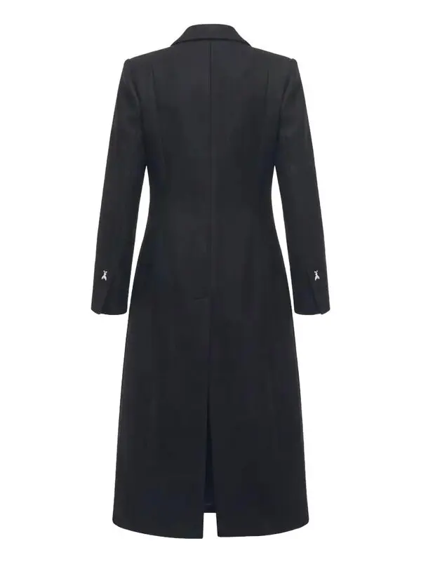 Patrizia Pepe Fly-detail Lapel-collar Coat - Black