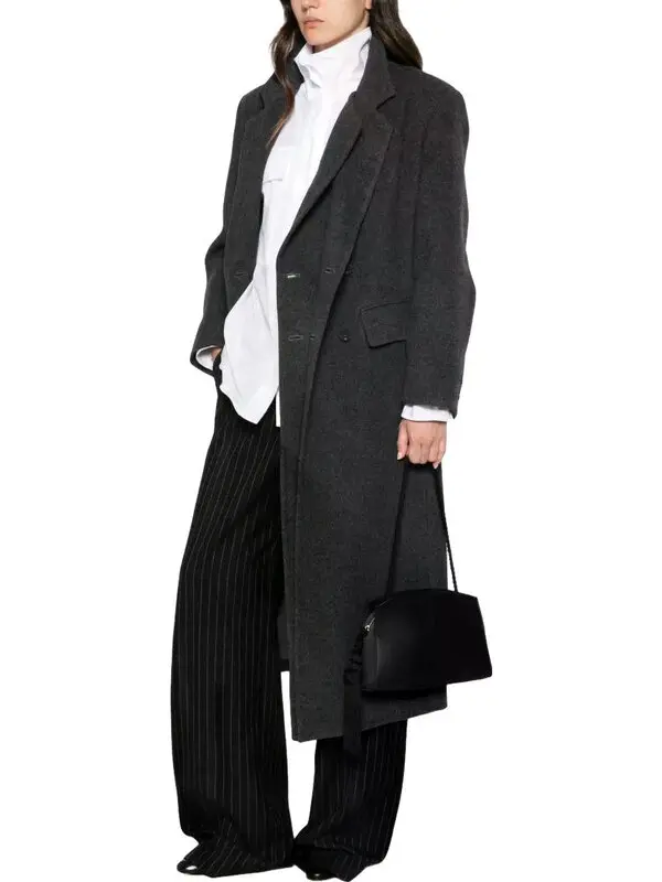 Sú Double-breasted Wool Coat - Grey