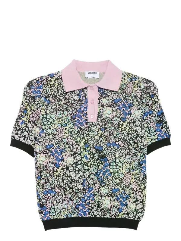 Moschino Floral-print Polo Shirt - Neutrals