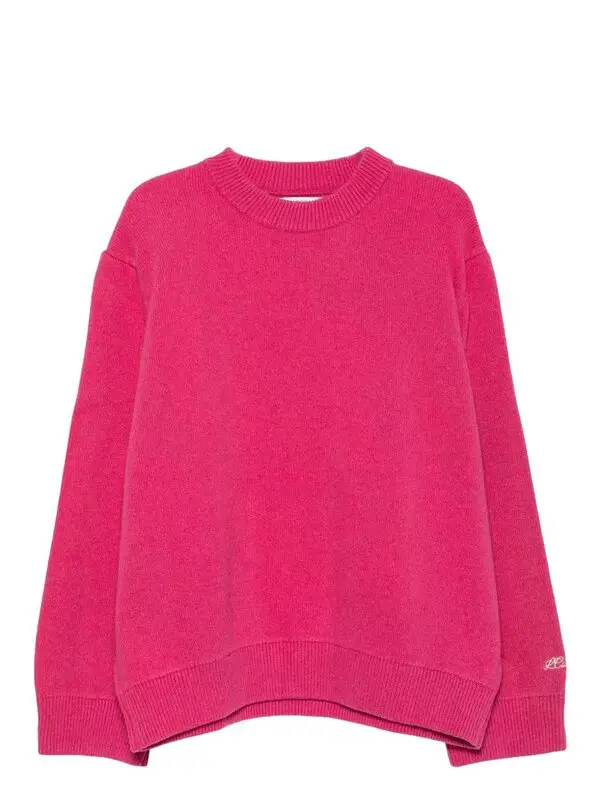 LC23 Logo-embroidered Ribbed-trim Sweater - Pink
