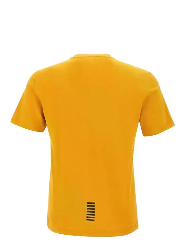 EA7 Logo-print Cotton T-shirt - Orange